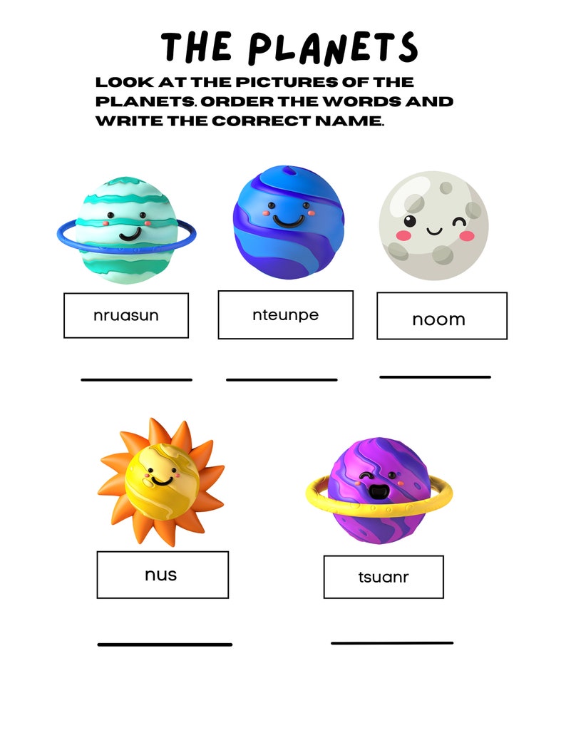 12 Printable Pages of the Planets of the Solar System Color the Planets ...