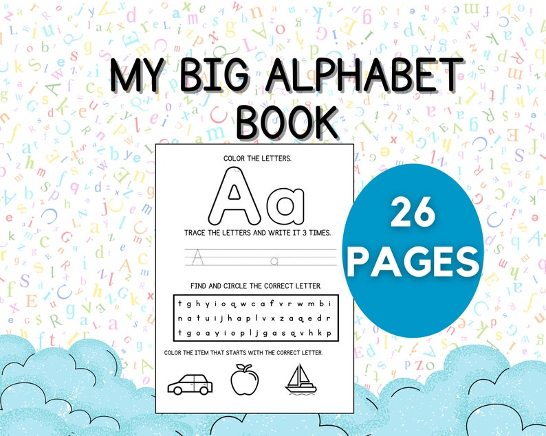 My Big Printable Alphabet Book| Color the Letters of the Alphabet ...