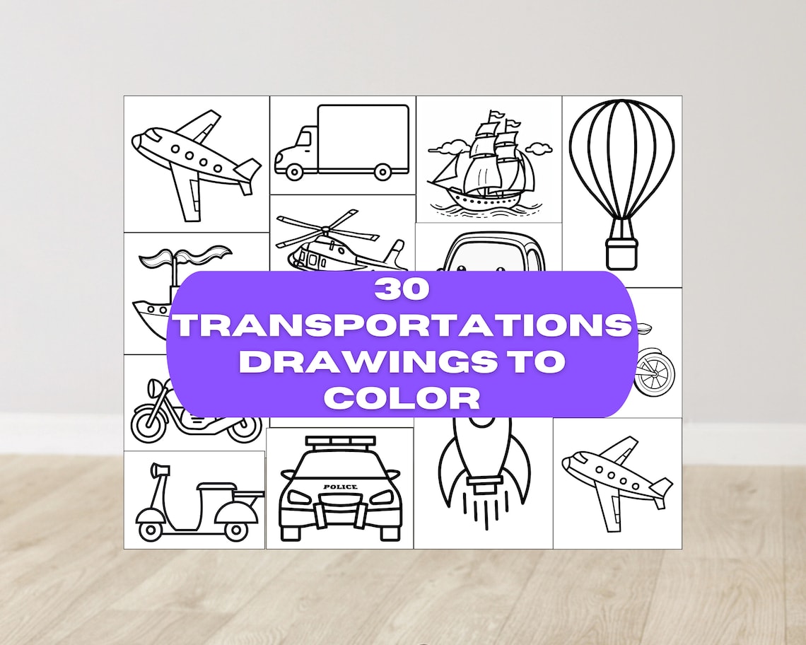 30 Printable Drawings of Transportation to Color Transportation ...