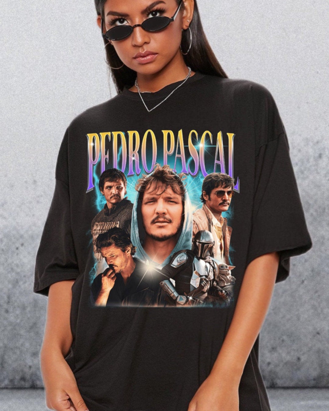 PEDRO PASCAL T Shirt, Actor Pedro Pascal Shirt Retro 90s, Narco Pedro ...