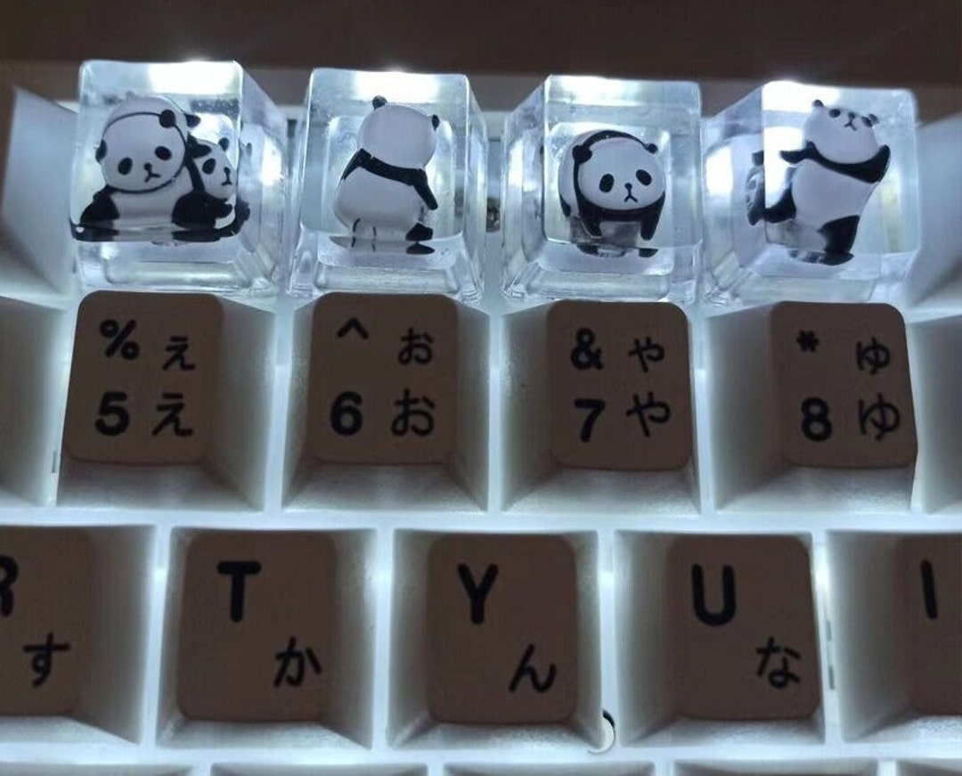 Transparent Panda Keycaps / Cute / Mechanical Keyboard Keycap - Etsy
