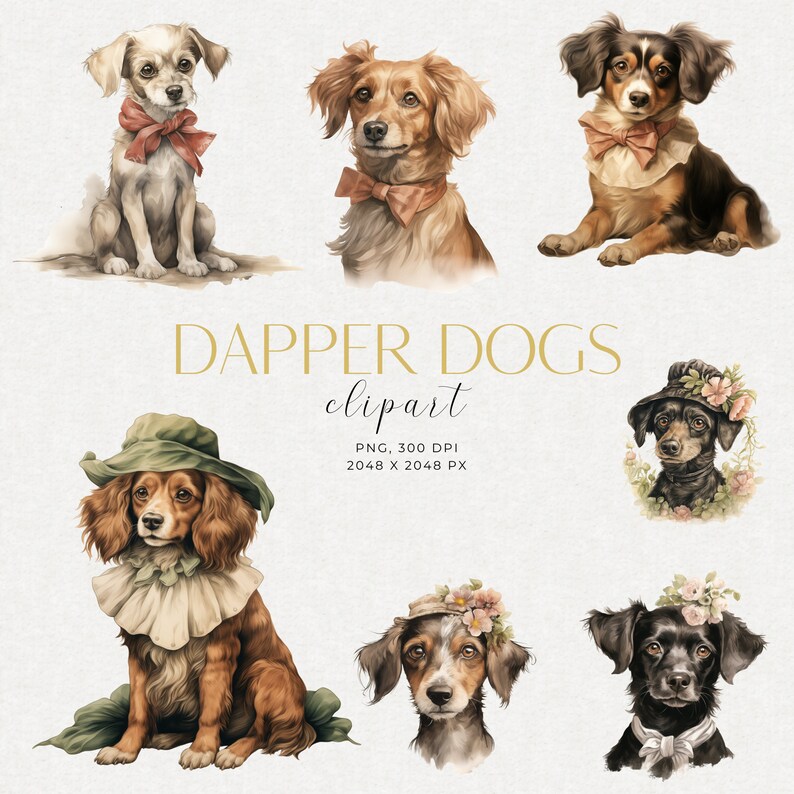 Dapper Dogs Clipart Bundle, Transparent PNG, Weird Clip Art, Junk ...
