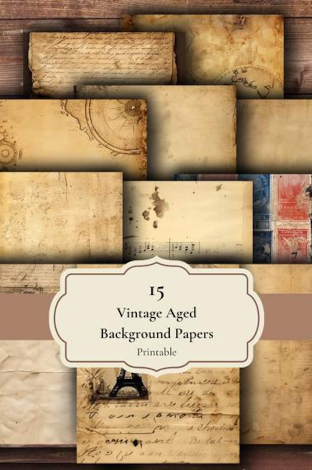 Junk Journal Aged Papers, Vintage Papers, Printable Paper, Shabby ...