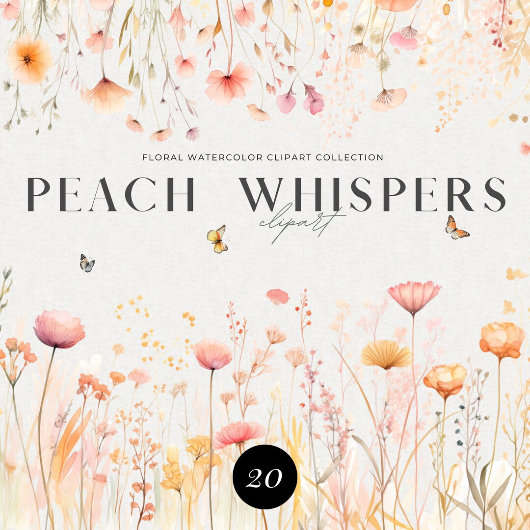Watercolor Flower Clipart, Floral Clipart, Wildflowers Floral Clipart ...