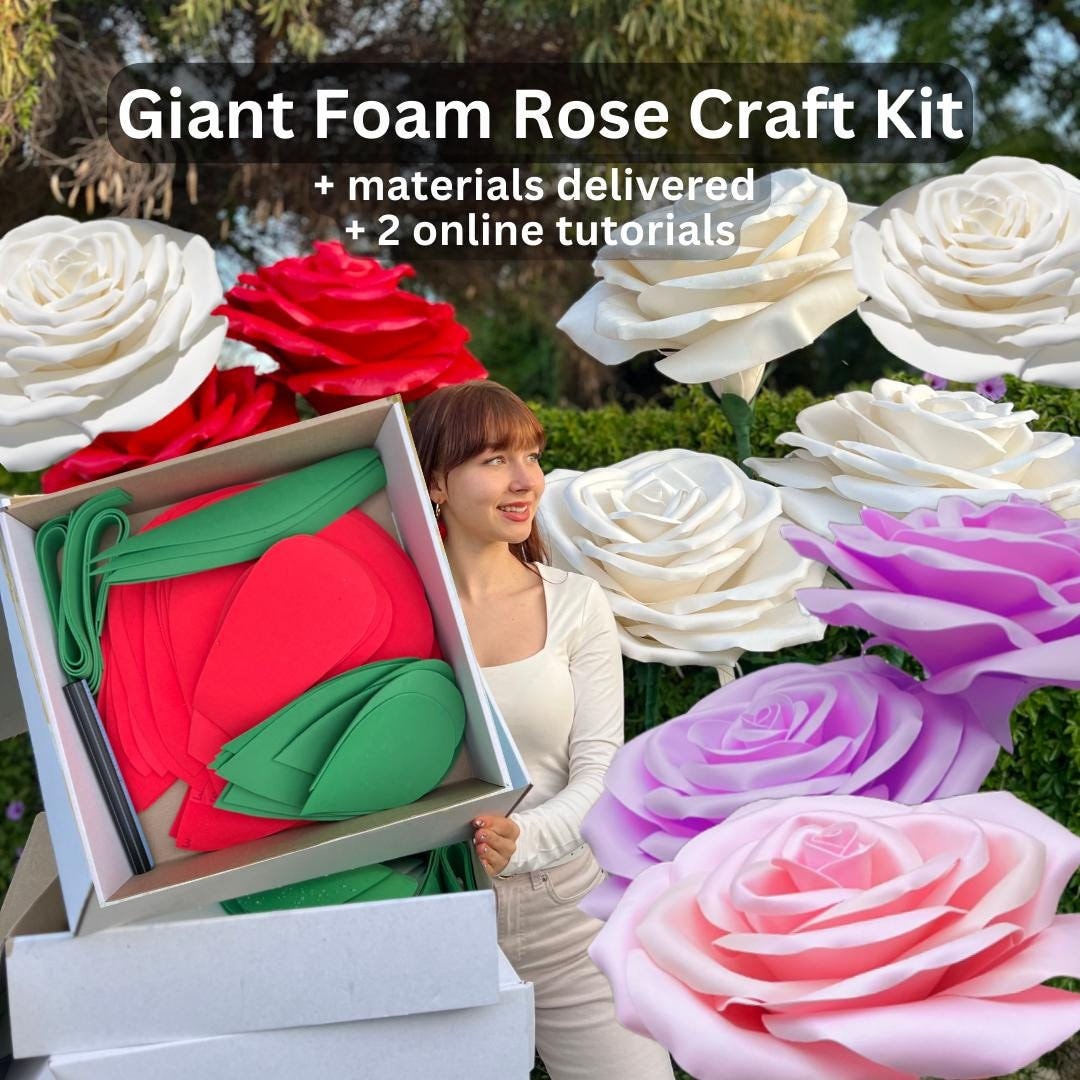 DIY Giant Rose Kit, Materials + 2 Tutorials, Flower Craft Kit Box - Etsy