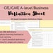 CIE/CAIE A-level Business Study Notes Template Complete Definition ...