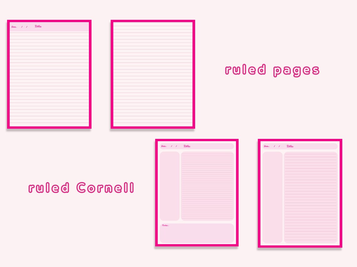 Aesthetic Digital Note Template Goodnotes Standard Size Template PDF ...