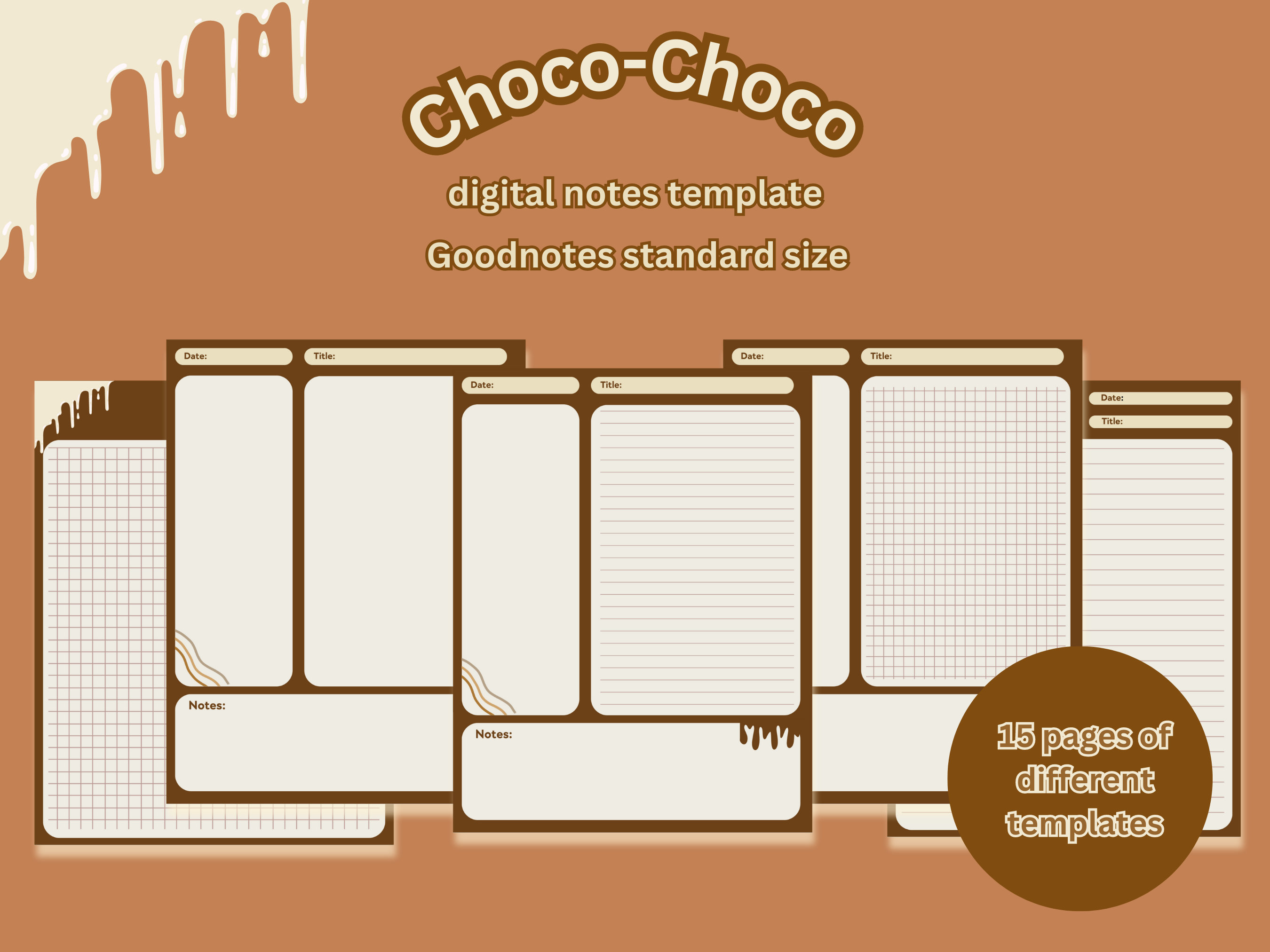 Cute Aesthetic Digital Note Template Goodnotes Standard Size - Etsy