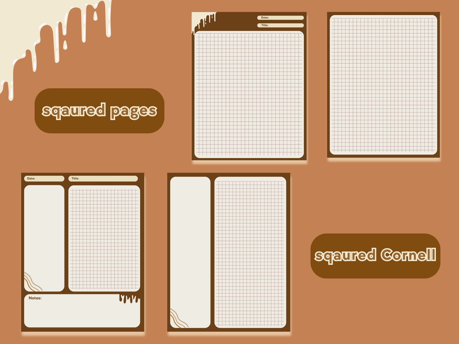 Cute Aesthetic Digital Note Template Goodnotes Standard Size - Etsy