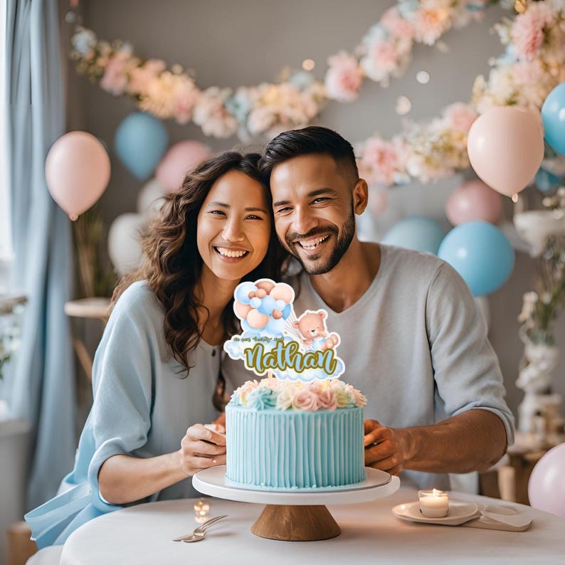 Printable Baby Shower Cake Topper, Teddy Bear Theme Topper ...