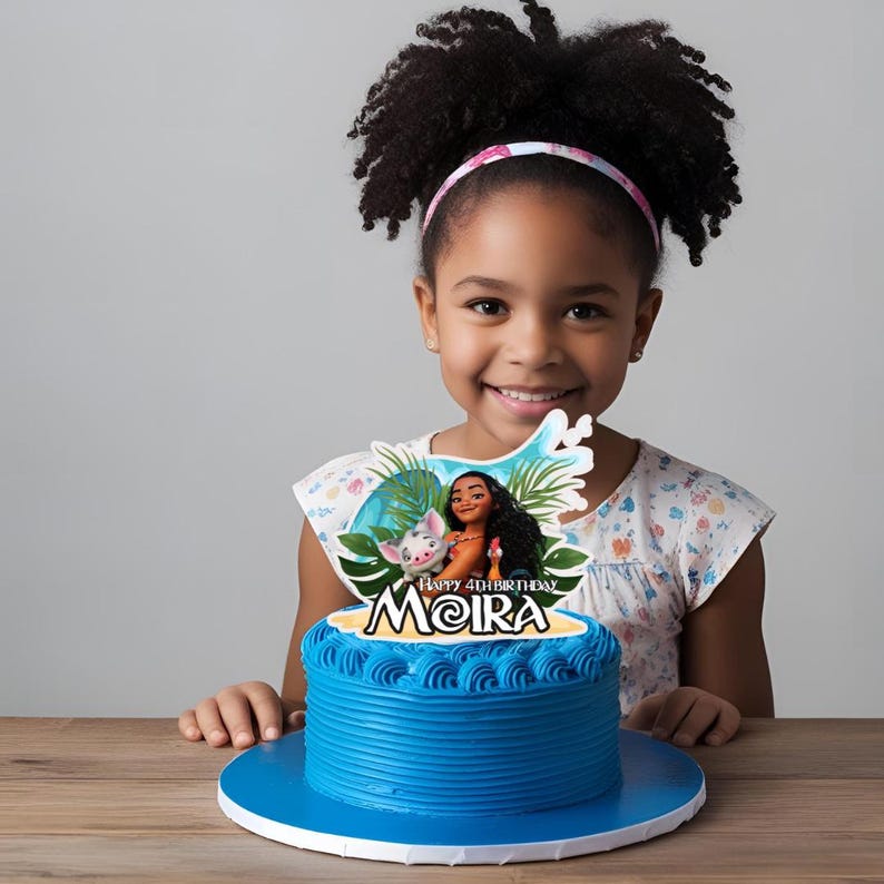Personalized Moana Cake Topper, Printable Birthday Cake Topper, Baby ...