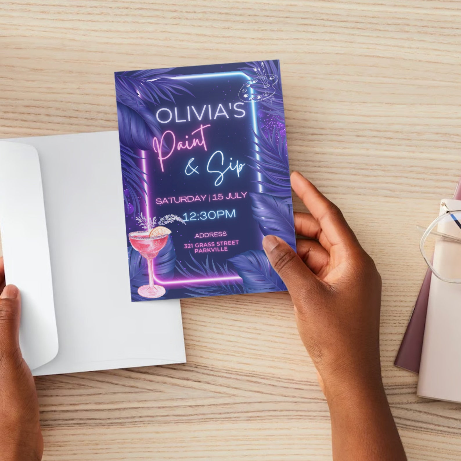 Sip Invitation for Paint & Sip Party Let's Pour and Paint - Etsy