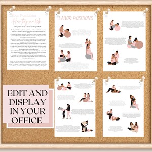 Labor & Birth Positions Guide: Editable Template for Doula Support and ...
