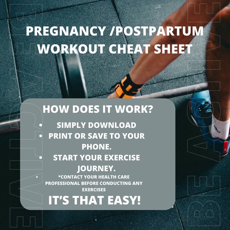Postpartum Workout Guide Cheatsheet - Quick and Effective Exercises for ...