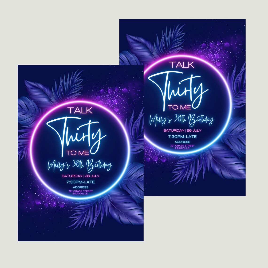 Dirty Thirty Neon Glow Party Invitation - Talk Thirty to Me - Etsy