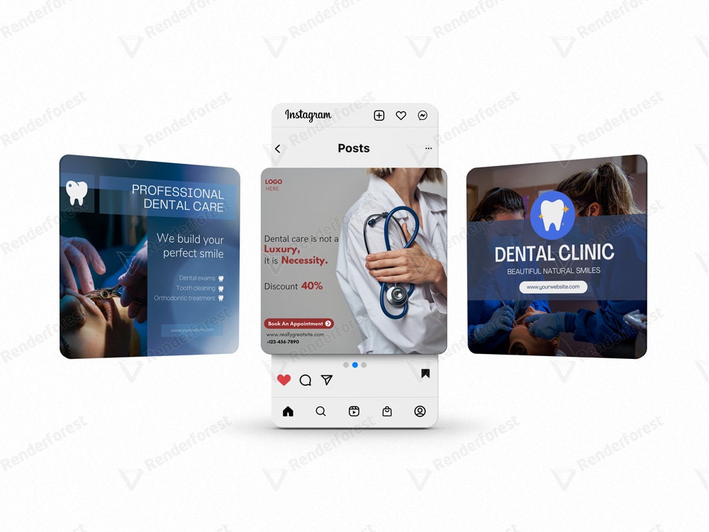 100 Instagram Post Templates for Dentists Dental Practice Instagram ...