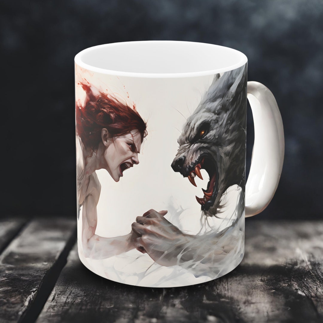 Aggressive Werewolf Couple Mug Fantasy Mug, Fun Mug, Magical Mug, Gift ...