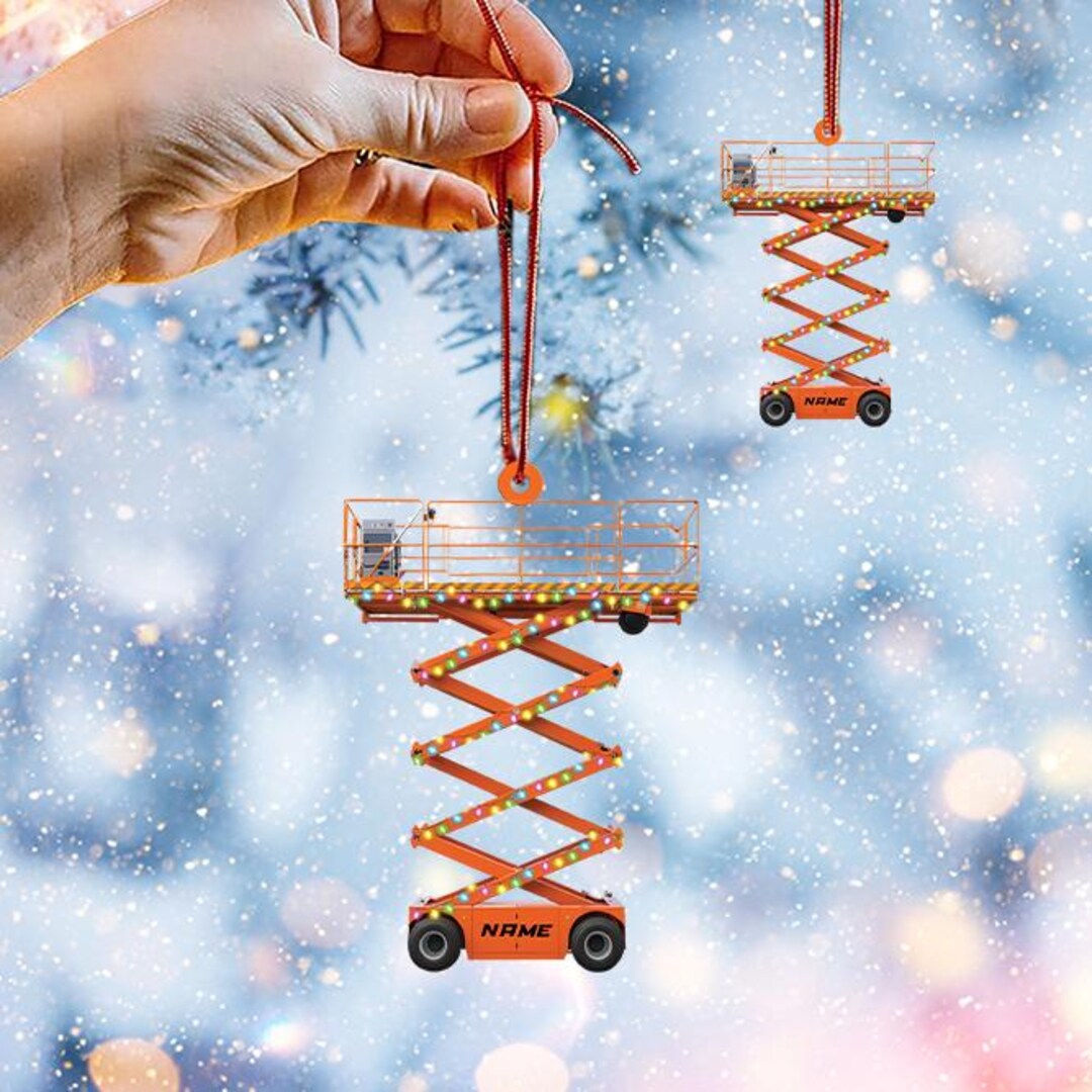 Personalized Scissor Lift Christmas Ornament, Construction Equipment ...