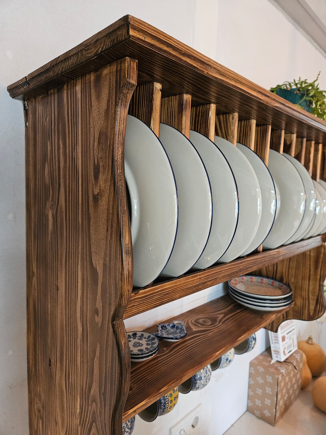 Handmade Plate Rack Farmhouse Style and Dishes Organizer - Etsy
