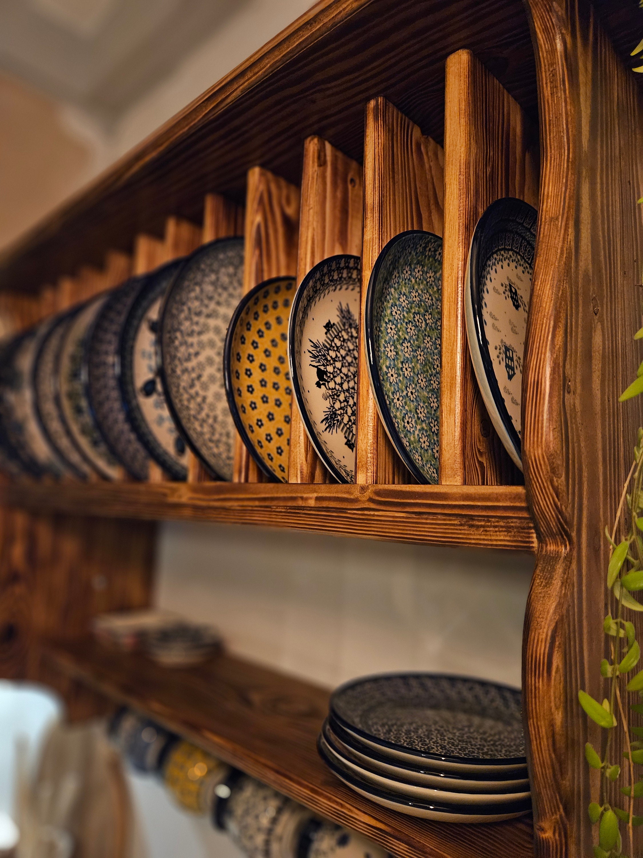 Handmade Plate Rack Farmhouse Style and Dishes Organizer - Etsy