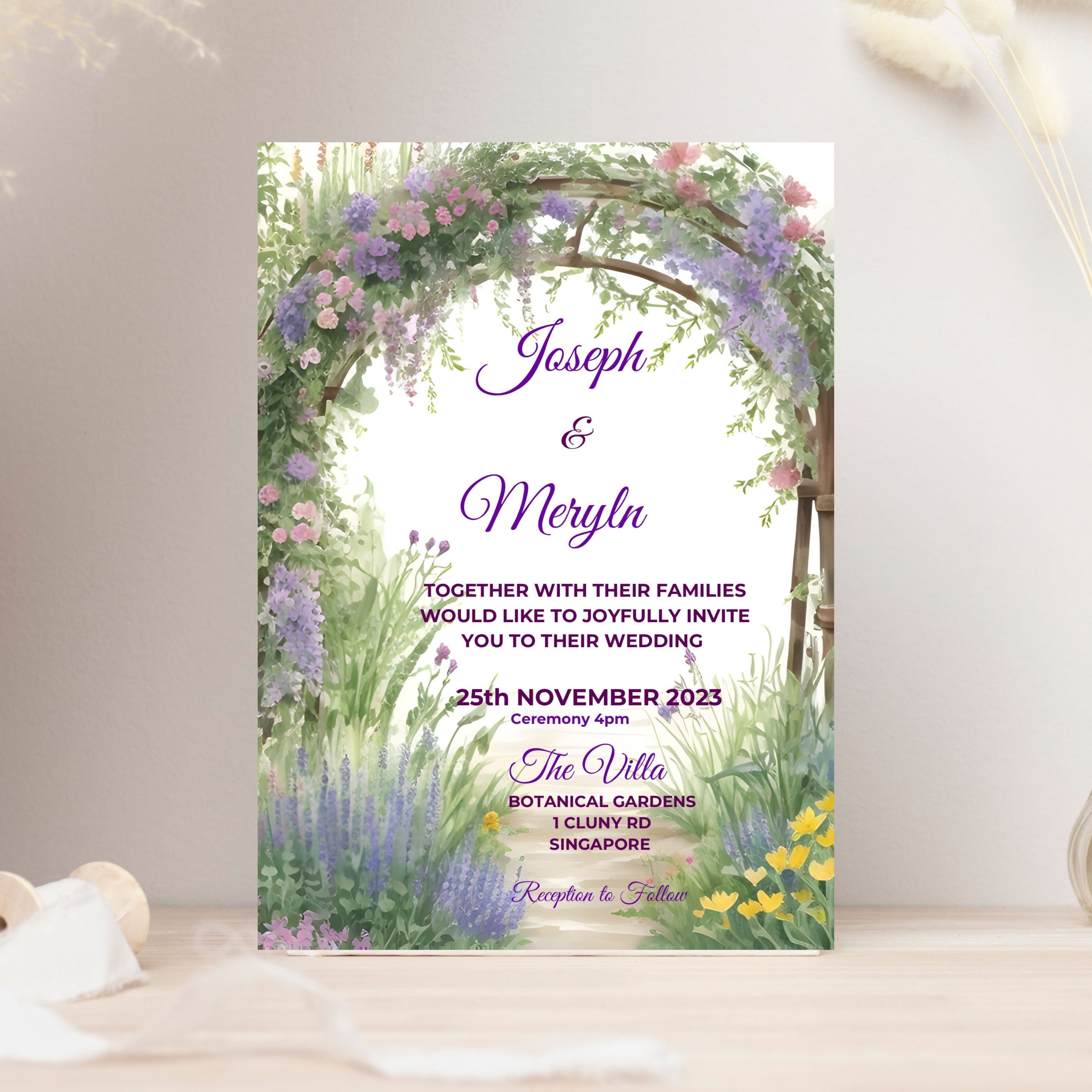 Garden Wedding Invitation Bundle,wildflowers Wedding Invitation,garden ...