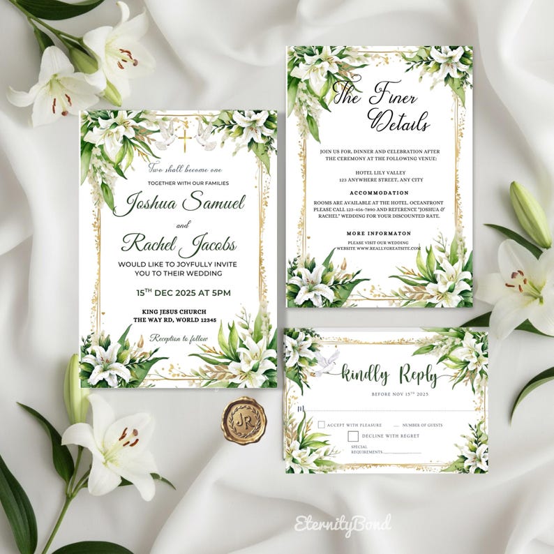 Christian Wedding Invitation Template: Floral Bible Verse (editable) - Etsy