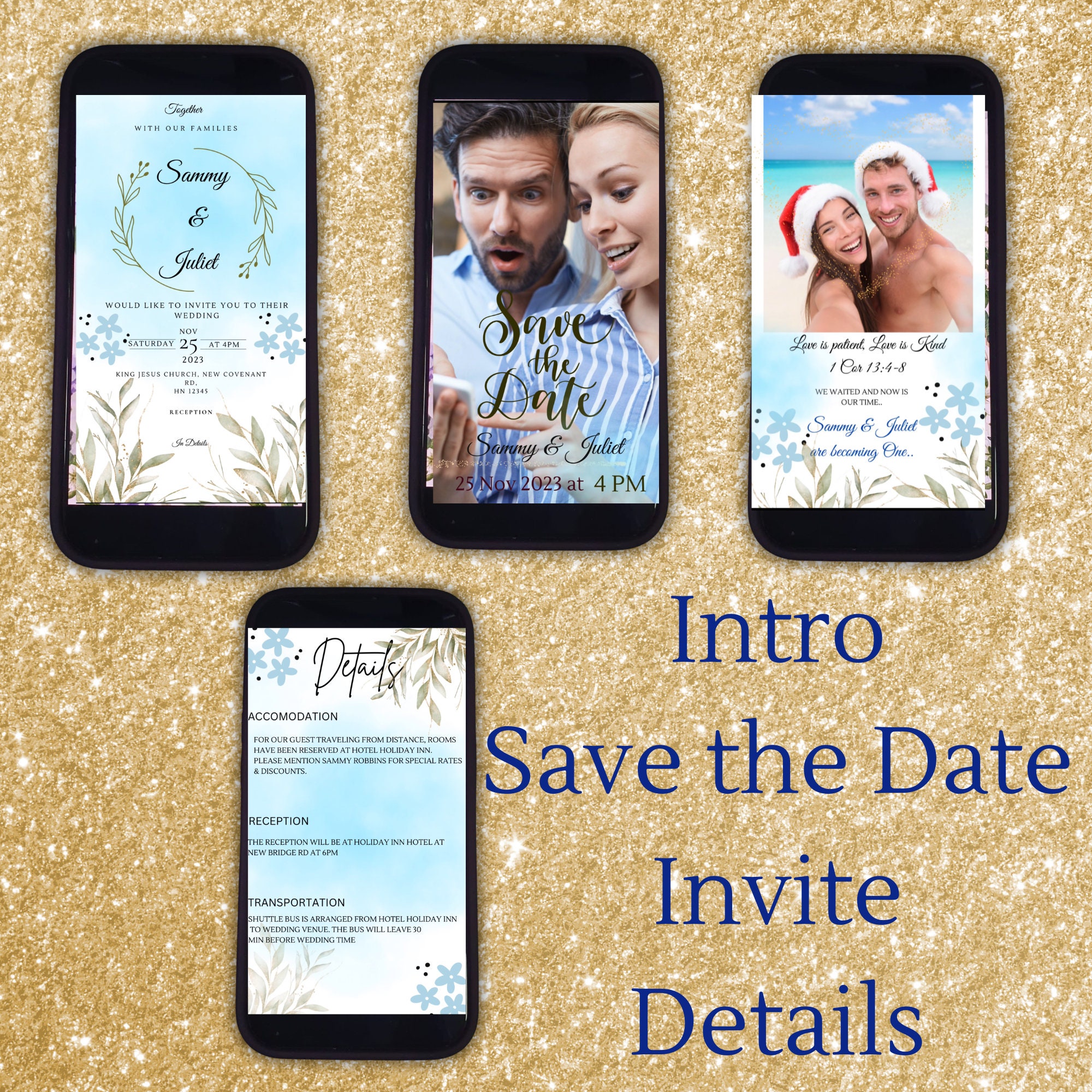 Animated Wedding Invitation Templateschristian Wedding - Etsy