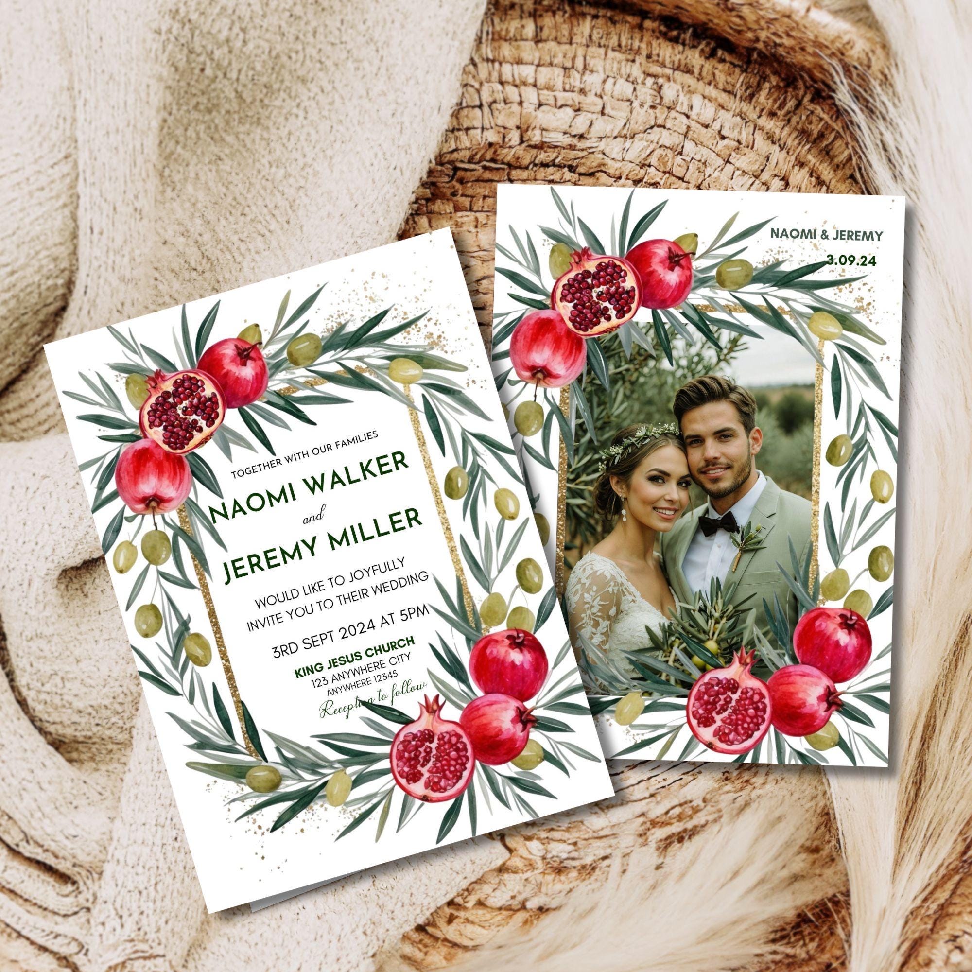 Christian Wedding Invitation Template,bible Verse Wedding Invitation ...