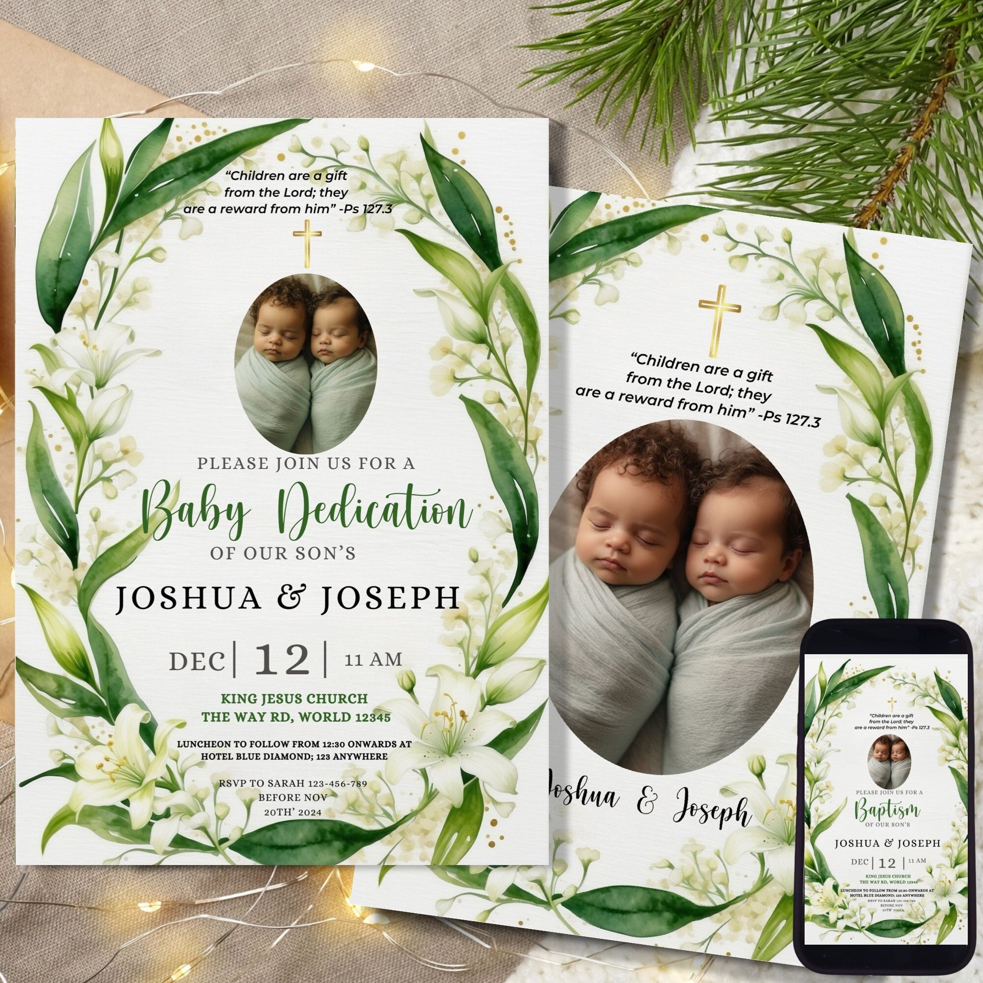 Baby Baptism Invitation,modern Christening Invitation,dedication ...