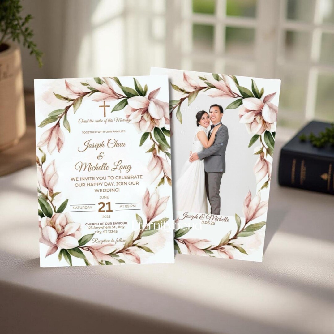 Christian Wedding Invitation Template,catholic Wedding,bible Verse ...