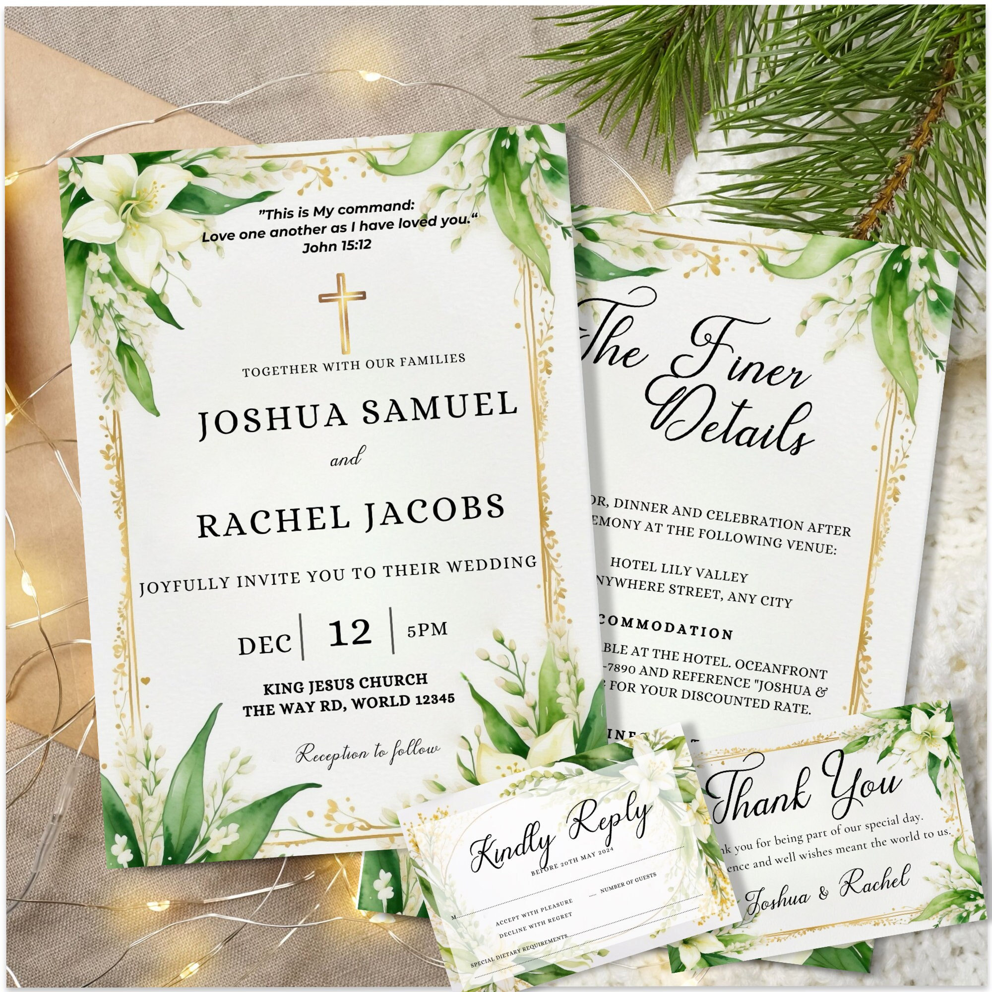 Christian Wedding Invitation Template,catholic Wedding,bible Verse Wedding Invitation,church ...
