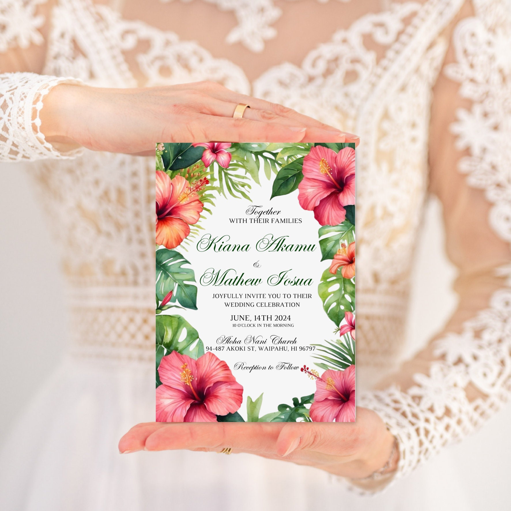 Hawaiian Beach Wedding Invitation Set,tropical Wedding Invitation ...