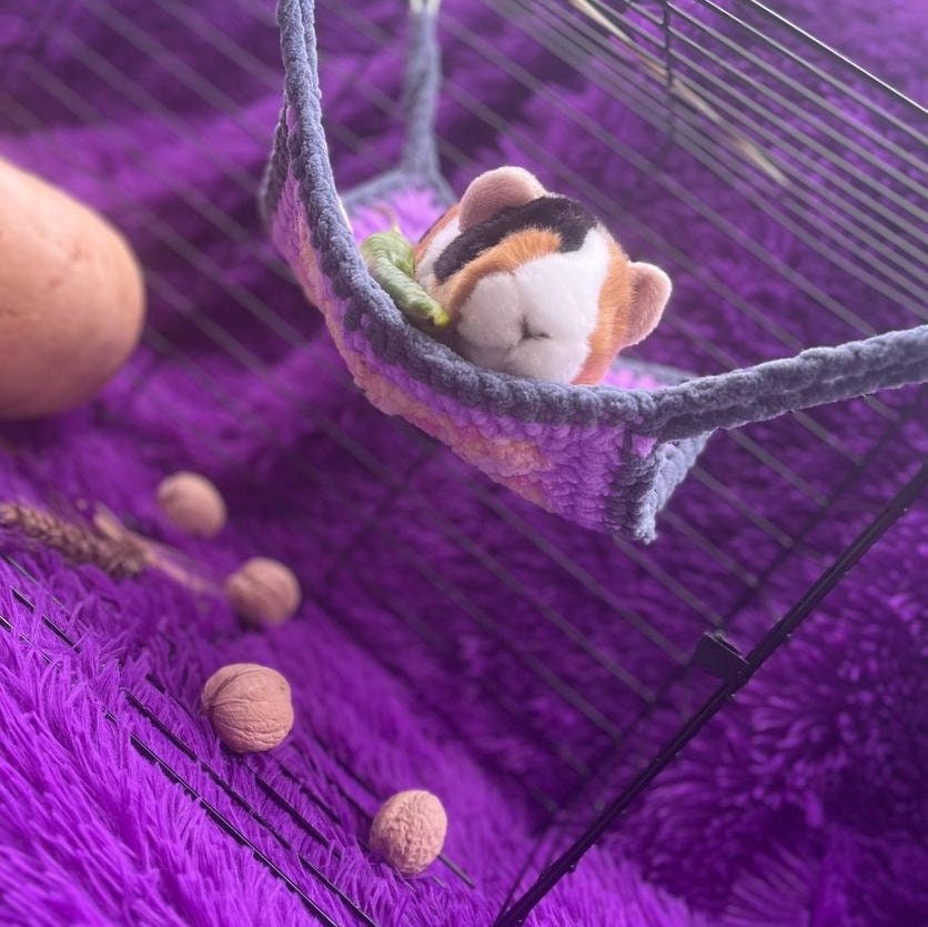 Soft ,warm, Plush Crochet Hammock for Guinea Pigs, Rats, Chinchillas ...
