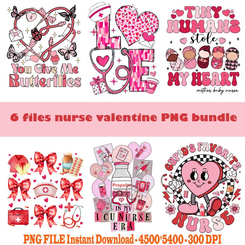 Valentine Nurse Png Bundle, You Give Me Tachycardia Nurse Valentine Png ...