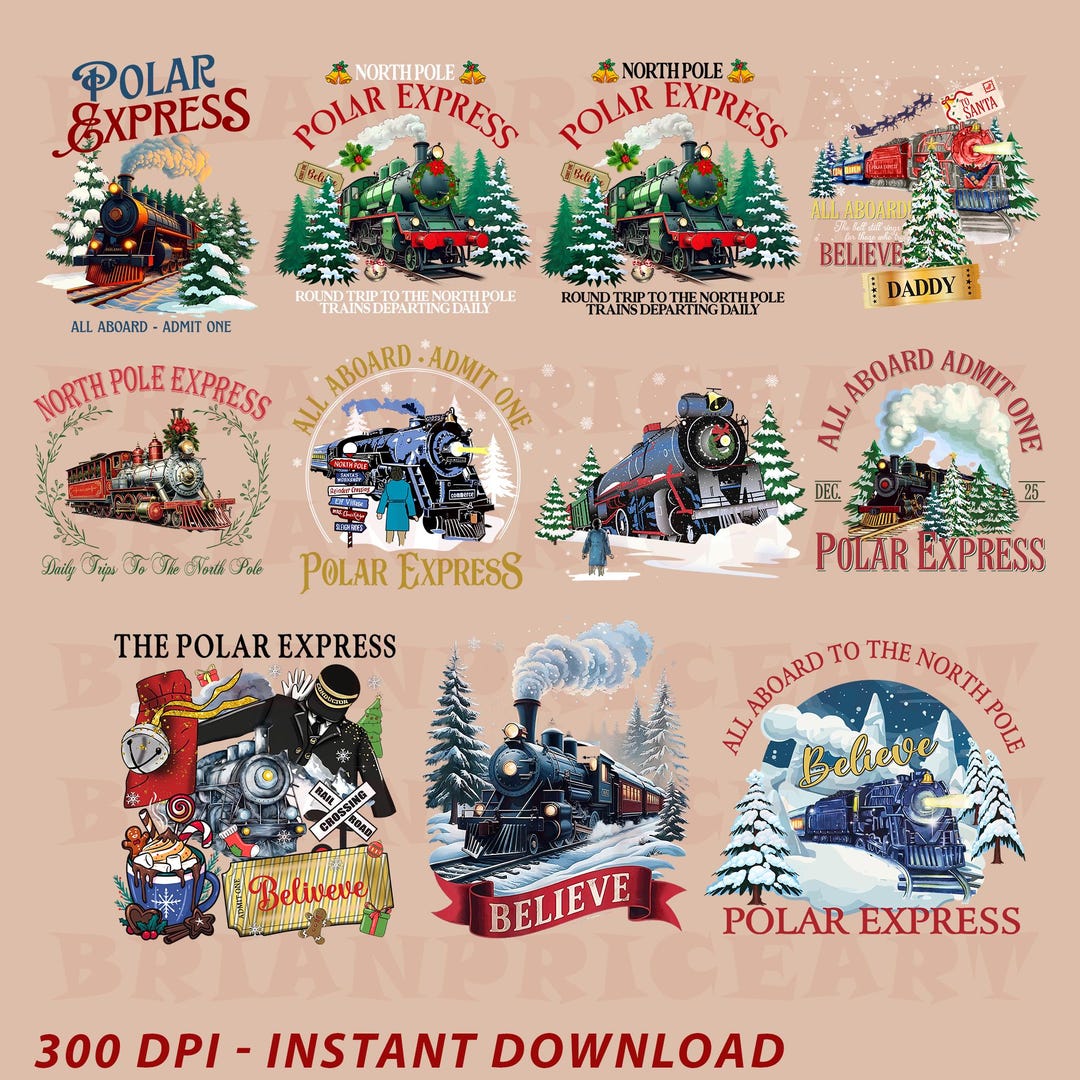 The Polar Express Movie Png, Vintage Christmas Png, Believe Christmas ...