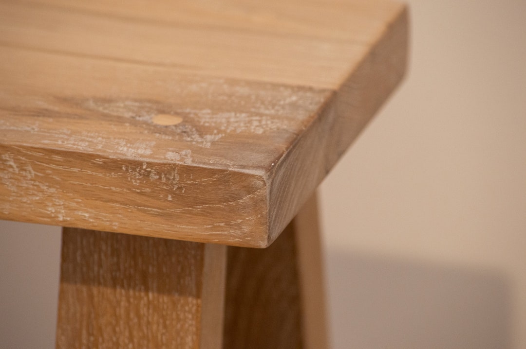 Small Stool Solid Oak White Washed Milking Stool Display - Etsy UK