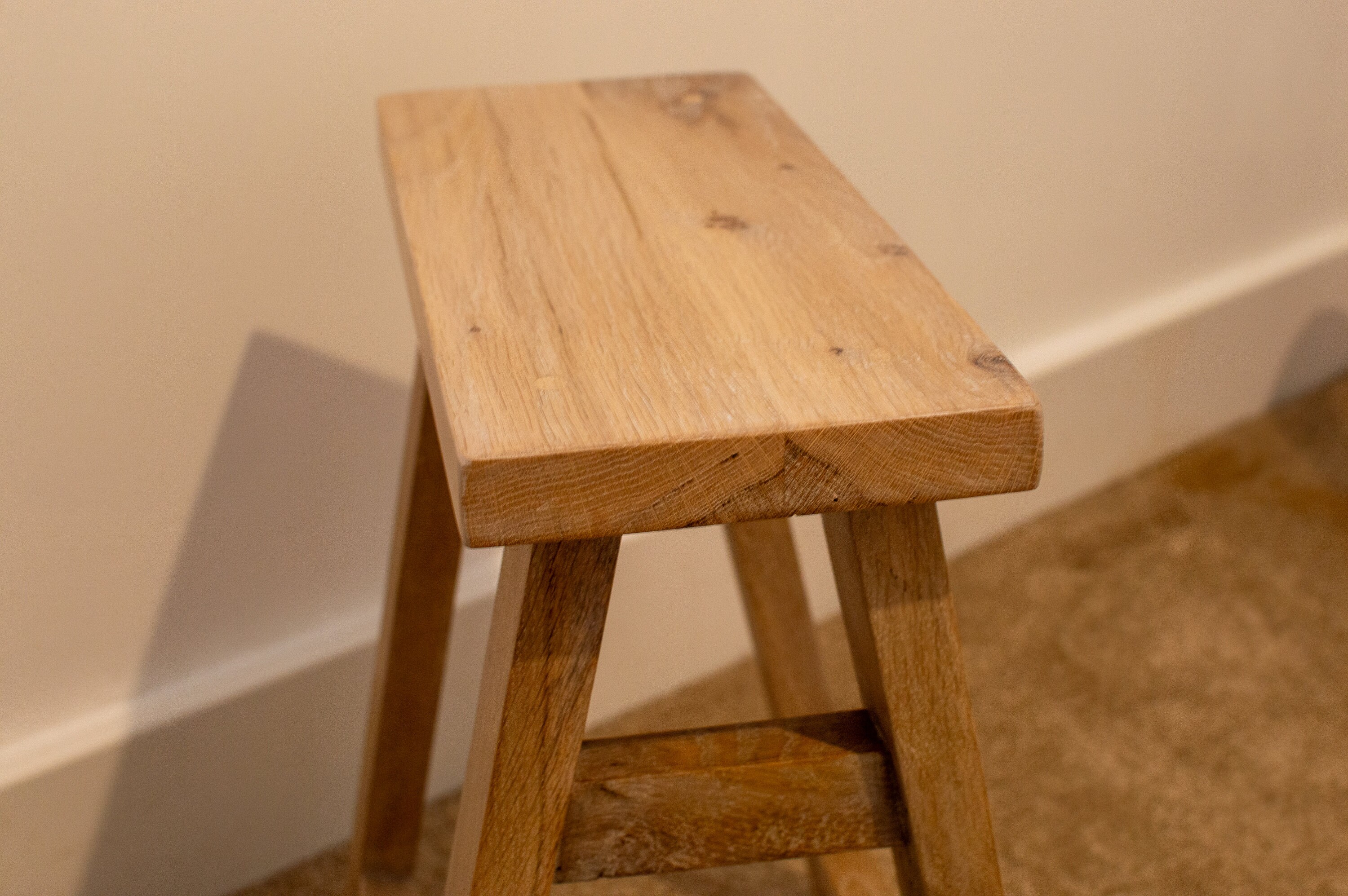 Small Stool Solid Oak White Washed Milking Stool Display - Etsy UK