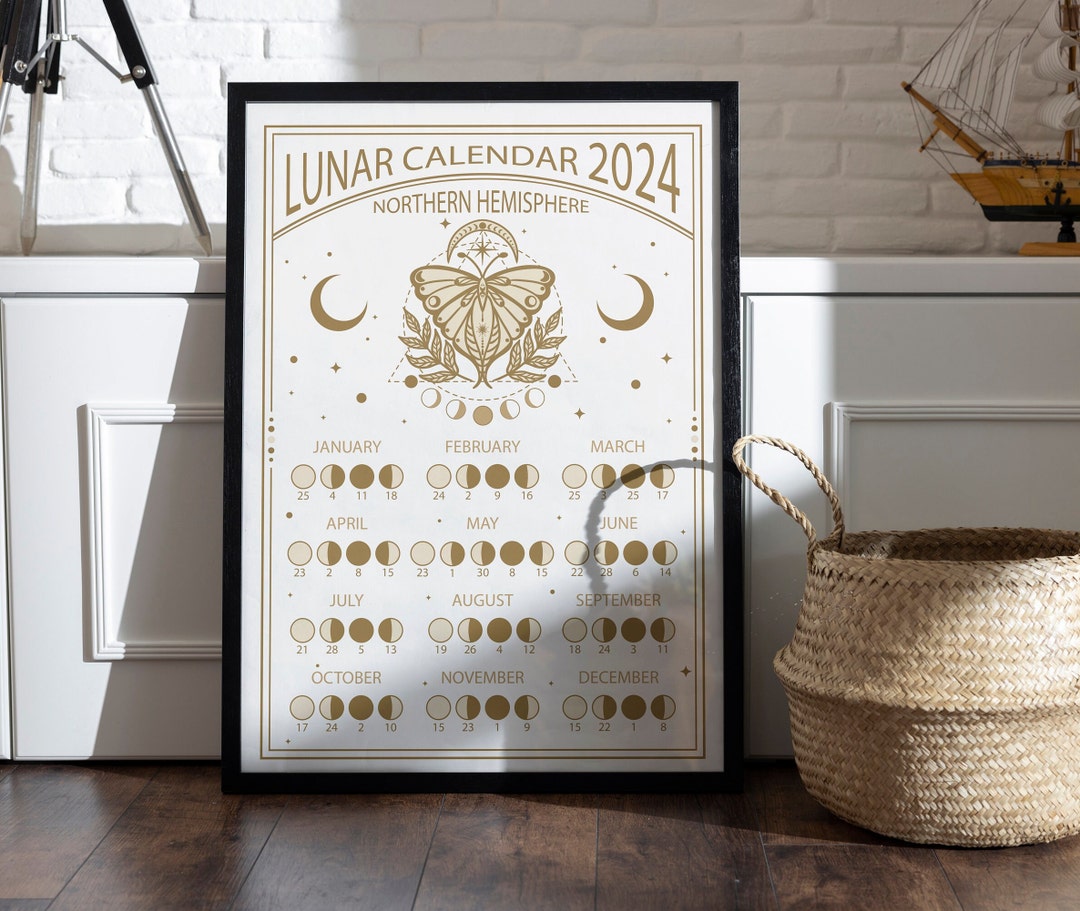 Lunar Calendar 2024 Northern Hemisphere Lunar Phases Calendar Printable ...