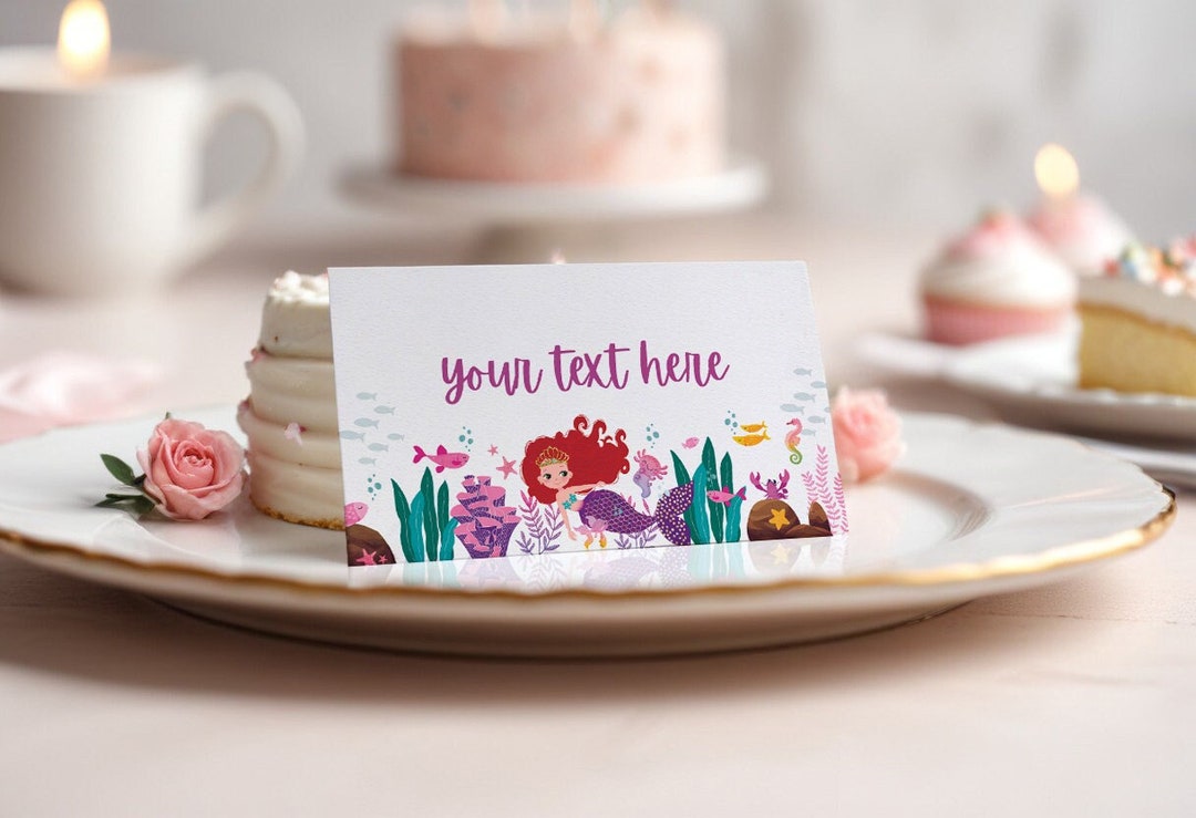 Mermaid Food Tent Editable Mermaid Food Label Mermaid Party Favors ...