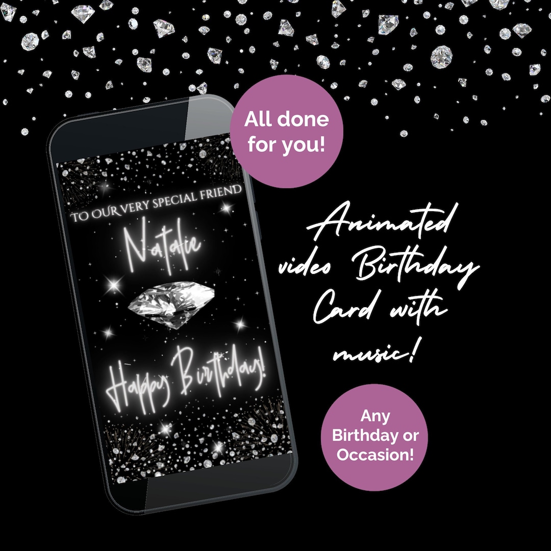Diamond Birthday Card Video Digital Birthday Card Phone - Etsy UK