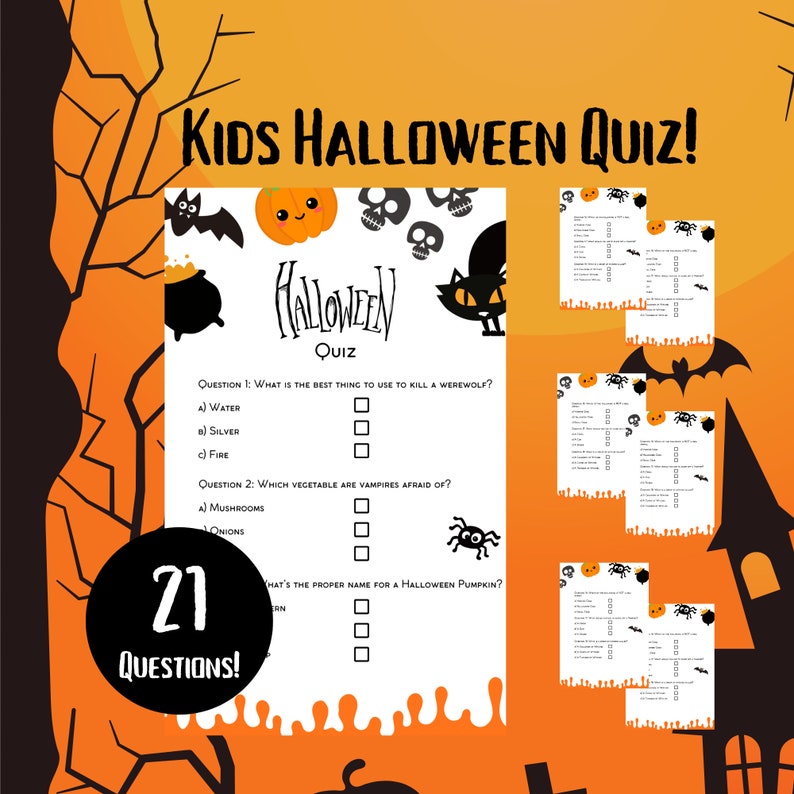 Kids Halloween Quiz | Instant Download | Digital Download Halloween ...