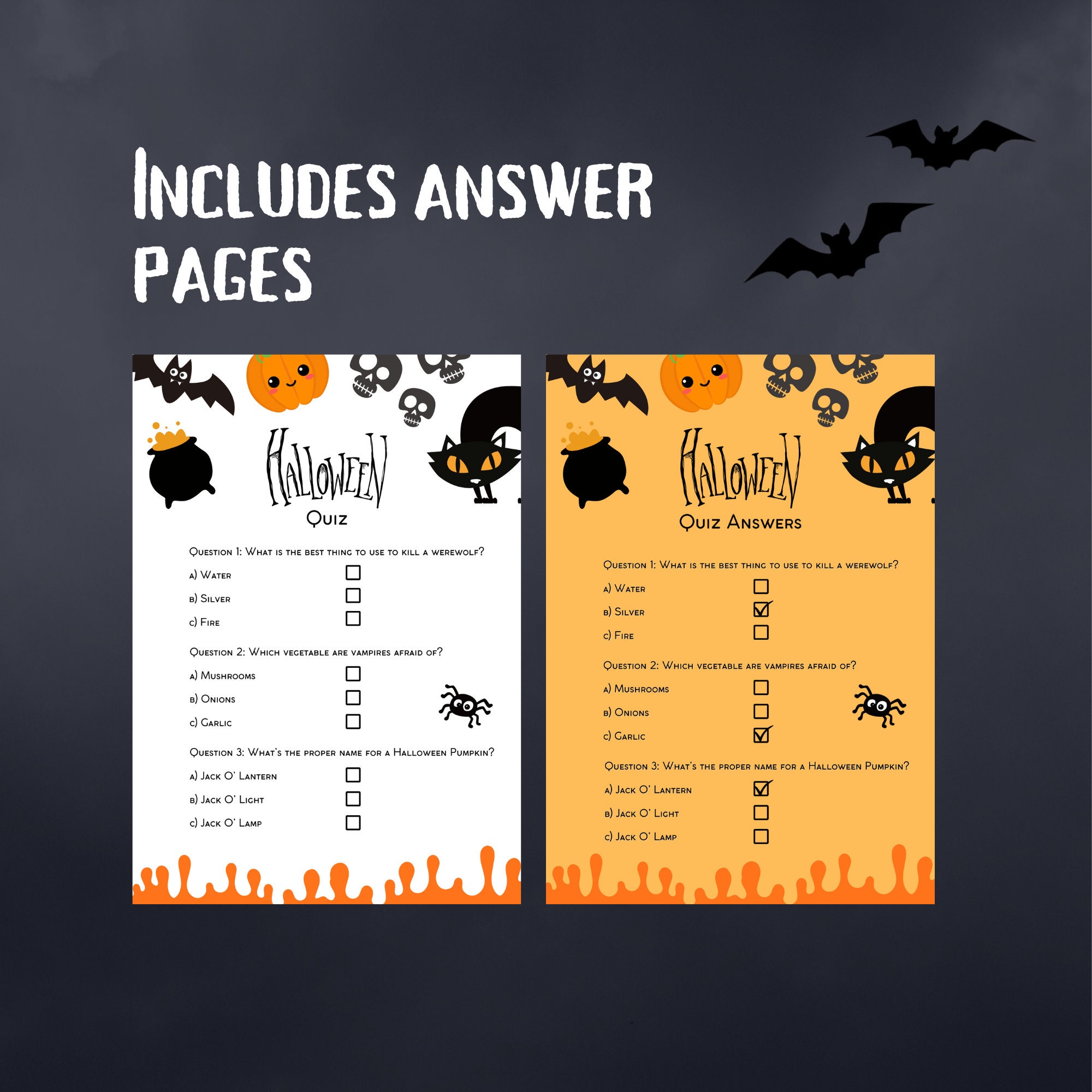 Kids Halloween Quiz Instant Download Digital Download - Etsy