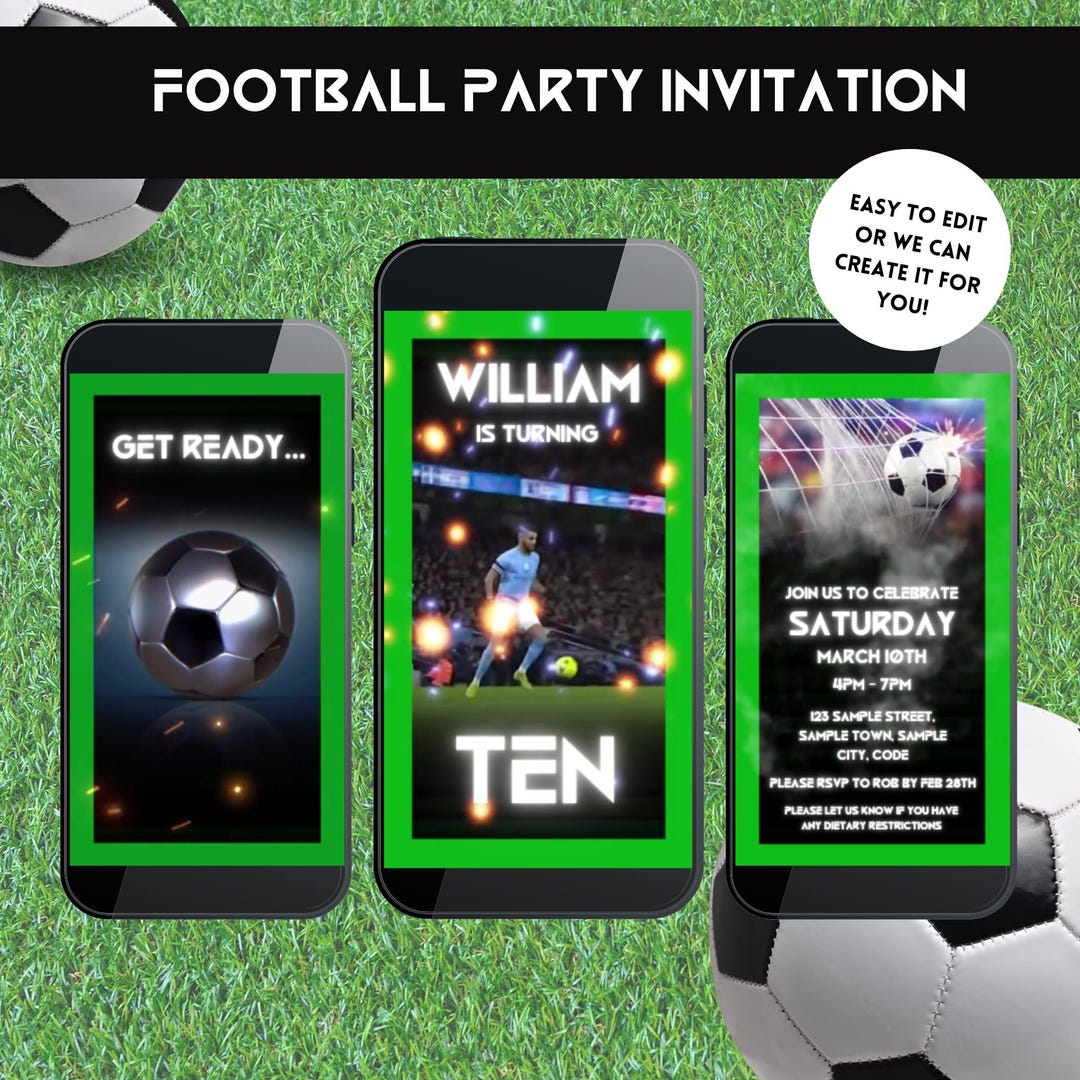 Football Birthday Party Invitation, Football Birthday Invitation ...