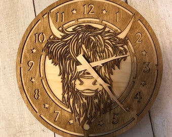 Laser Cut Layered Highland Cow Wooden Wall Plaque Multi Coloured - Etsy UK