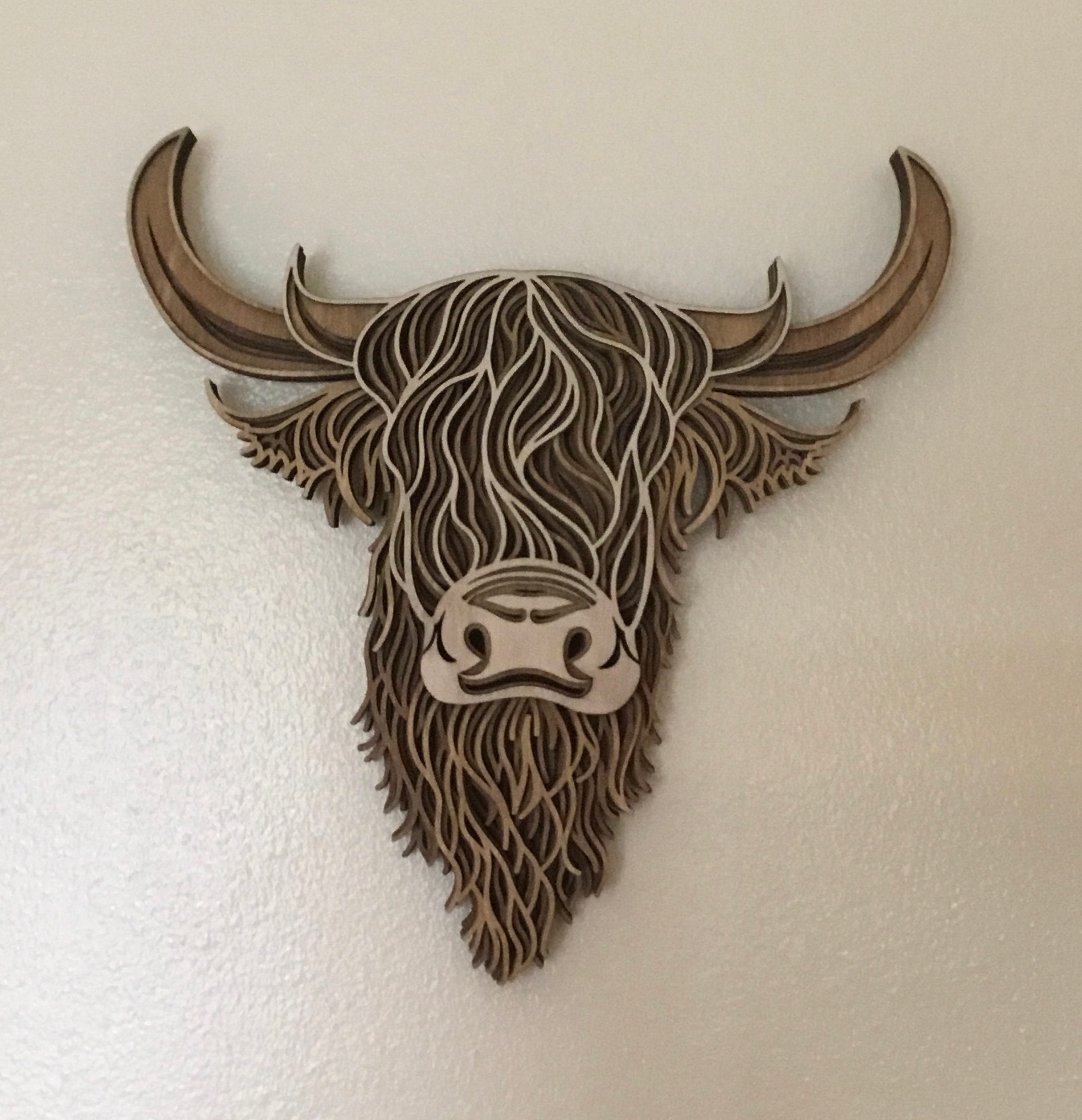 Laser Cut Highland Cow Layered Wall Art Plaque - Etsy UK