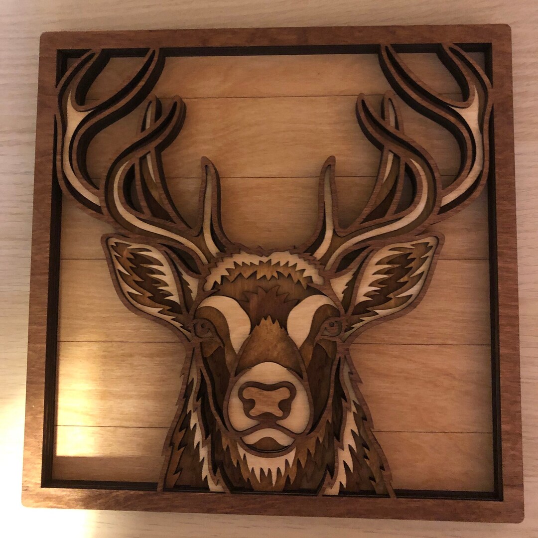 Laser Cut Deer Stag Layered Wall Art - Etsy UK
