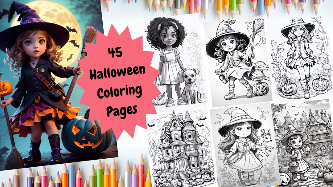 45 Printable Halloween Coloring Pages for Kids and Adults - Etsy