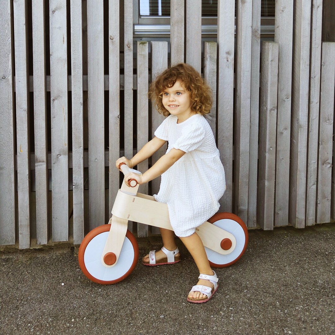 Wooden Balance Bicycle for Kids Choppy Bike (brown), First Bike, 10 ...