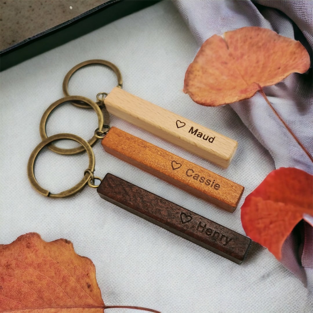 Personalized Wood Keychain, Custom Wood Keychain, Customized Gift ...