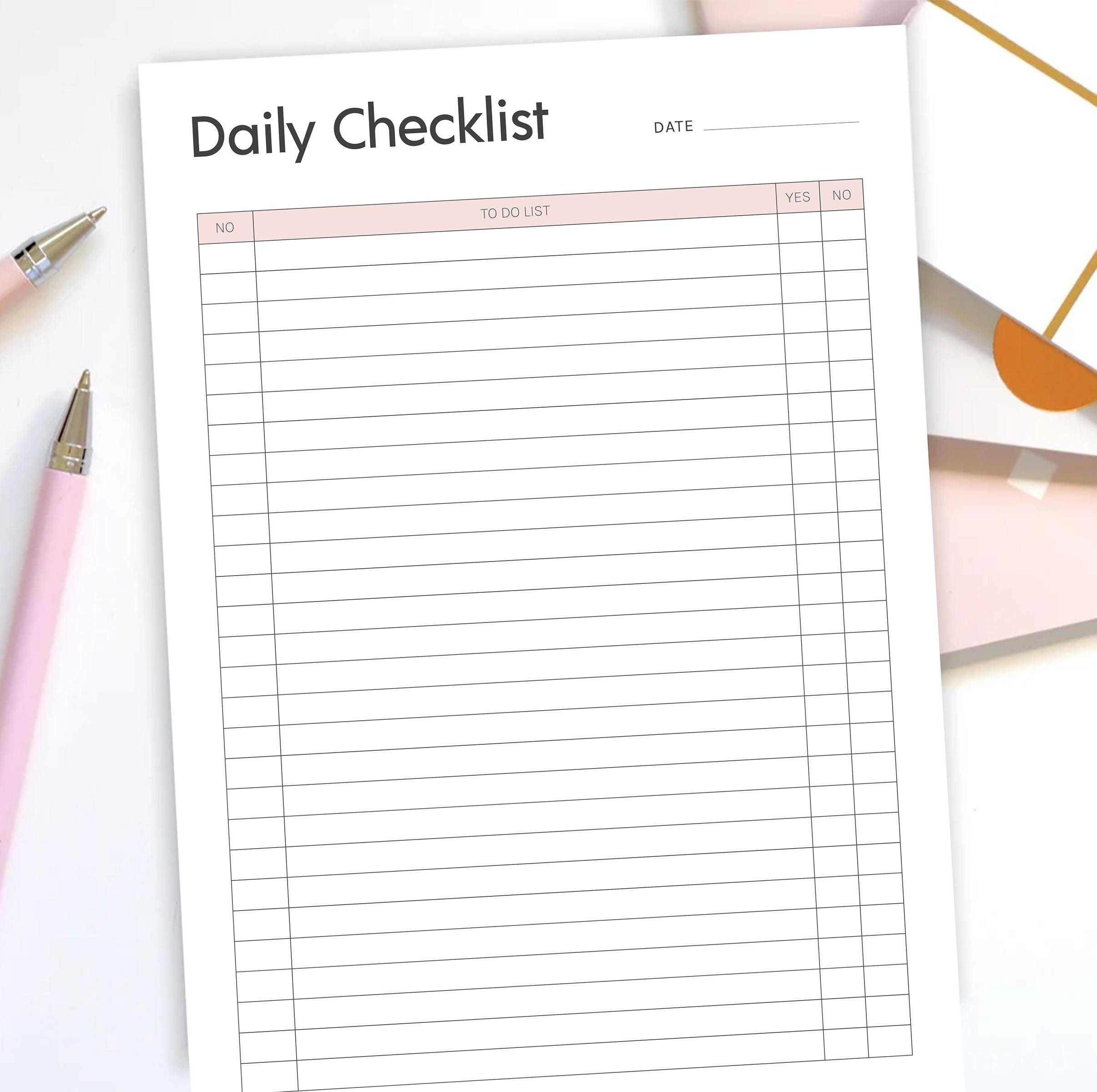 Canva Editable Daily Checklist | Weekly Checklist Template | Printable ...